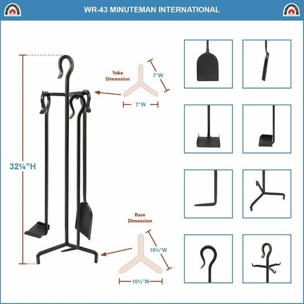 4-Piece Wrought Iron Tool Set – Classic Stoves & Fireplaces